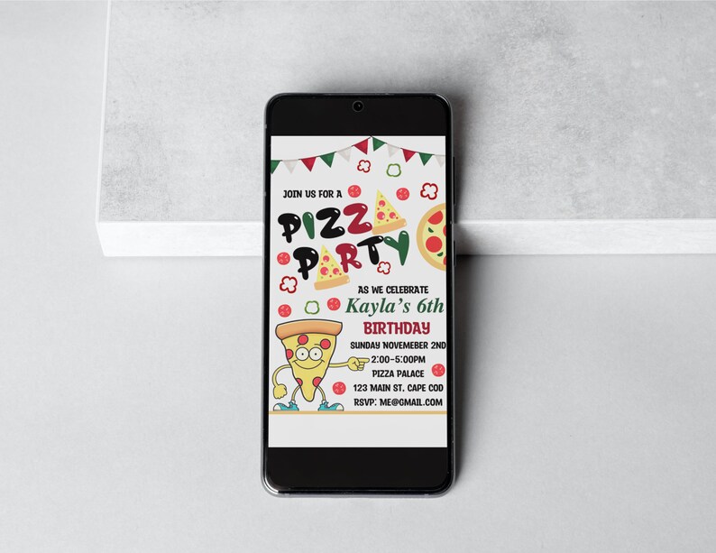 EDITABLE Pizza Party Invite Pizza Birthday Invitation Slice - Etsy
