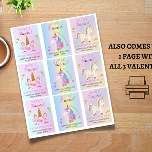 Unicorn Valentine's Day Cards, Printable Valentine's Printable ...