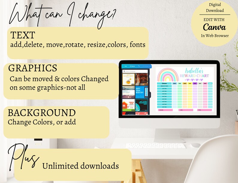 EDITABLE Rainbow Reward Chart Rainbow Behavior Chart Pastel - Etsy