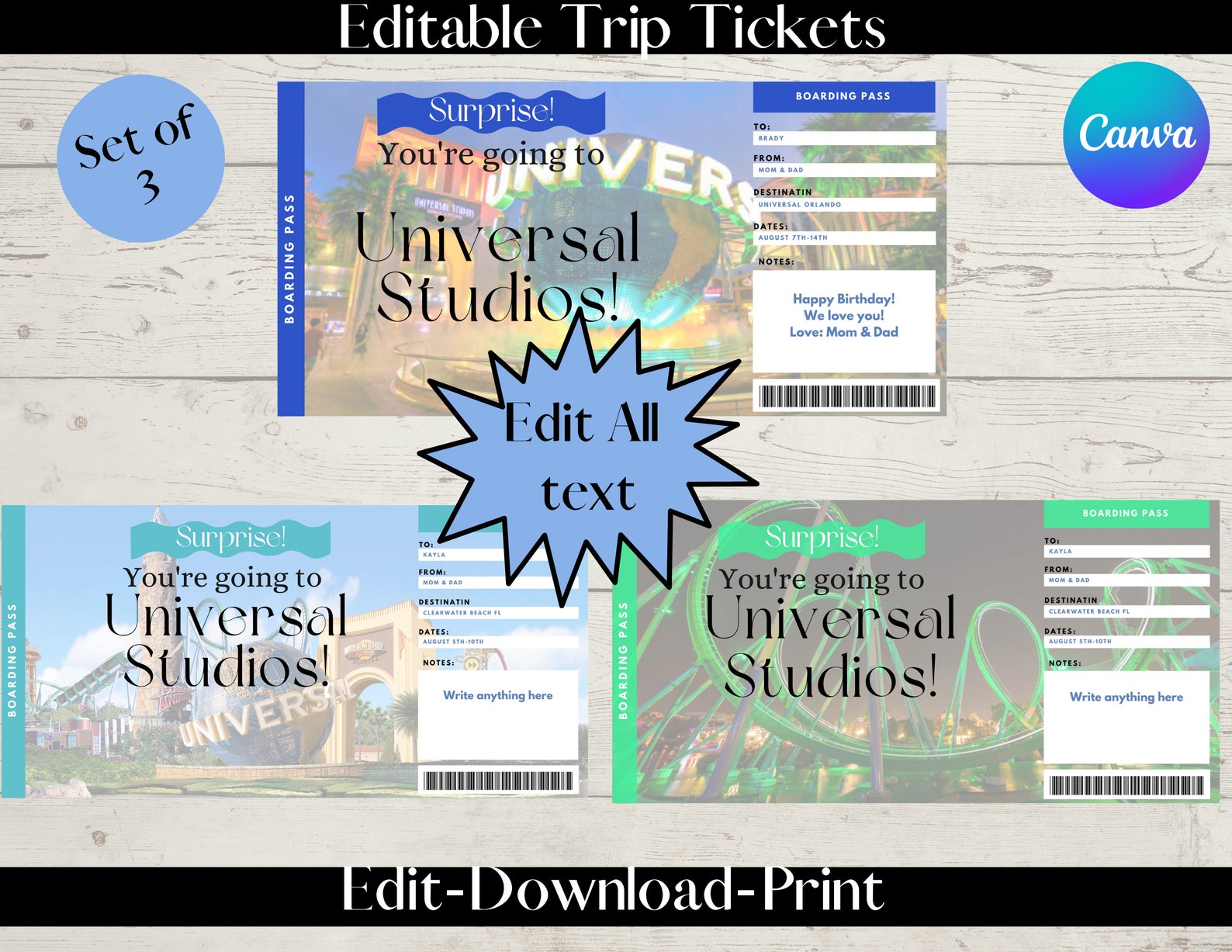Printable Ticket Printable Trip Ticket Surprise Trip Ticket - Etsy