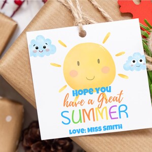 Editable Summer Teacher Appreciation Gift Tag Kids Your Turn to Relax ...