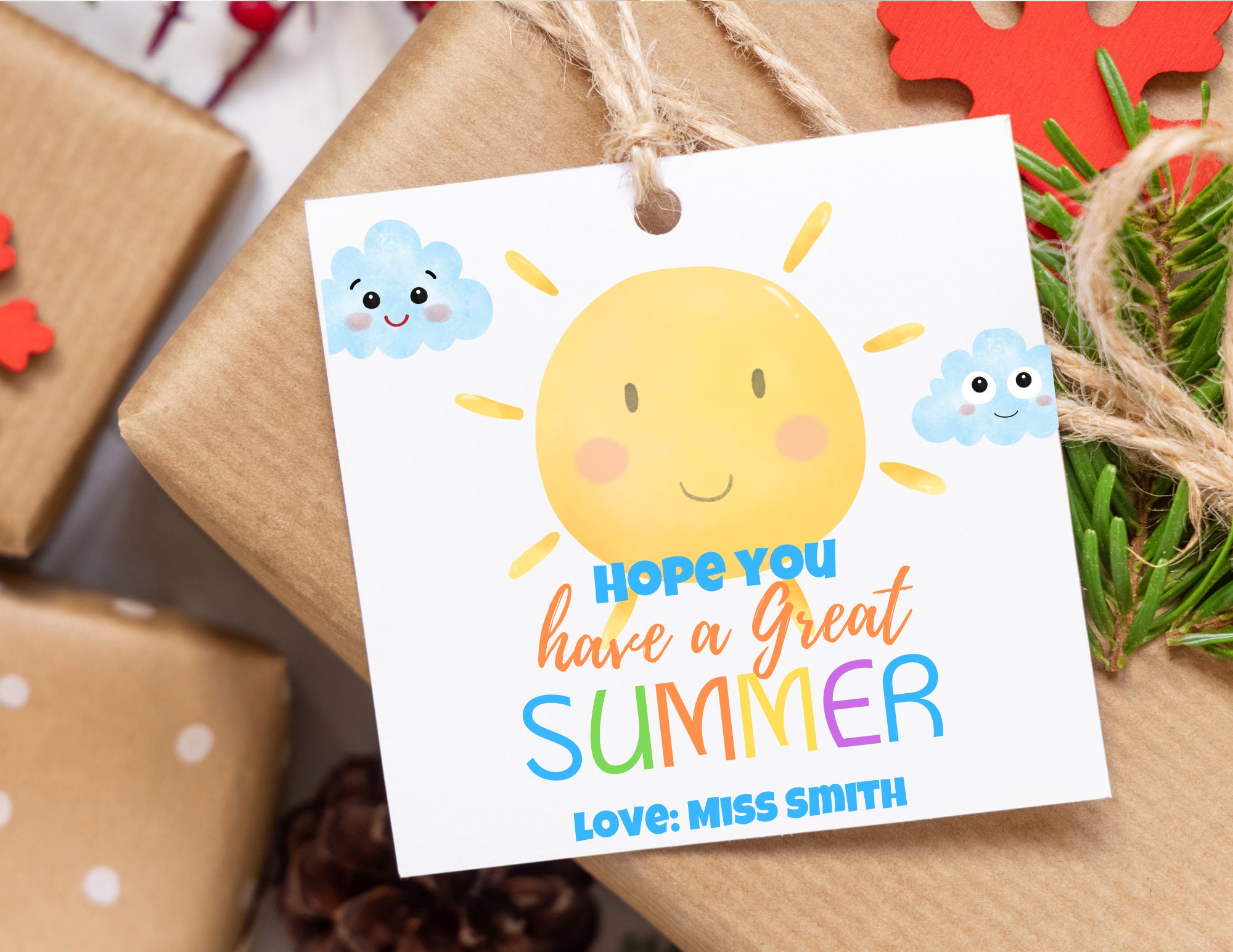 Editable Summer Teacher Appreciation Gift Tag Kids Your Turn - Etsy