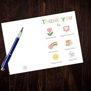 Teacher Thank You Cards Printable, Printable Teacher Greeting Card ...