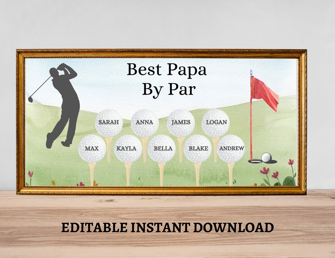 Best Dad by Par Sign -printable Golf Sign -fathers Day Gift ...