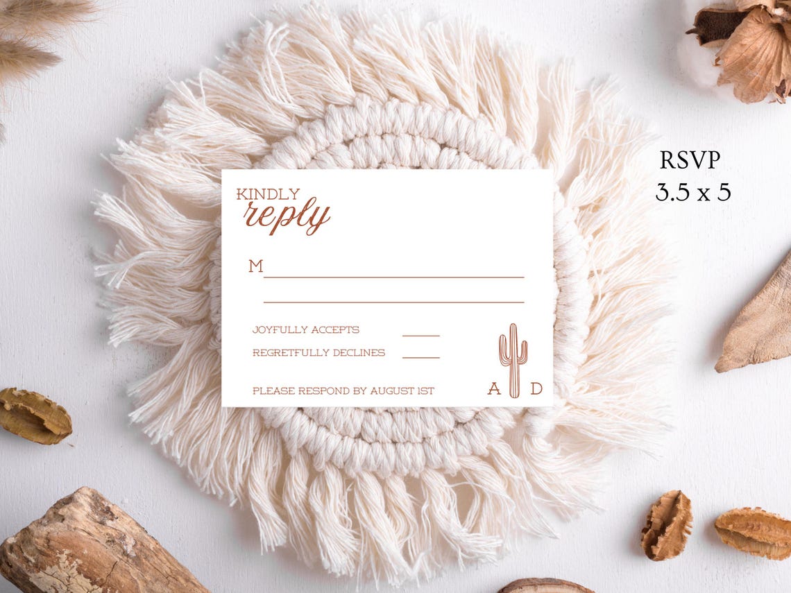 Modern Desert Wedding Invitation Suite Cactus Invitation Western ...
