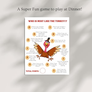 Printable Thanksgiving Game,family Thanksgiving Game, Dinner Table Game ...