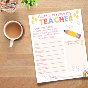 Favorites Teacher Survey - Editable Canva Template - Printable Back to ...