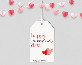 Editable Valentine's Day Tag Printable, Valentine's Day Gift Tag ...