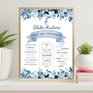 First Communion Sign, Editable Milestone Board, First Holy Communion ...