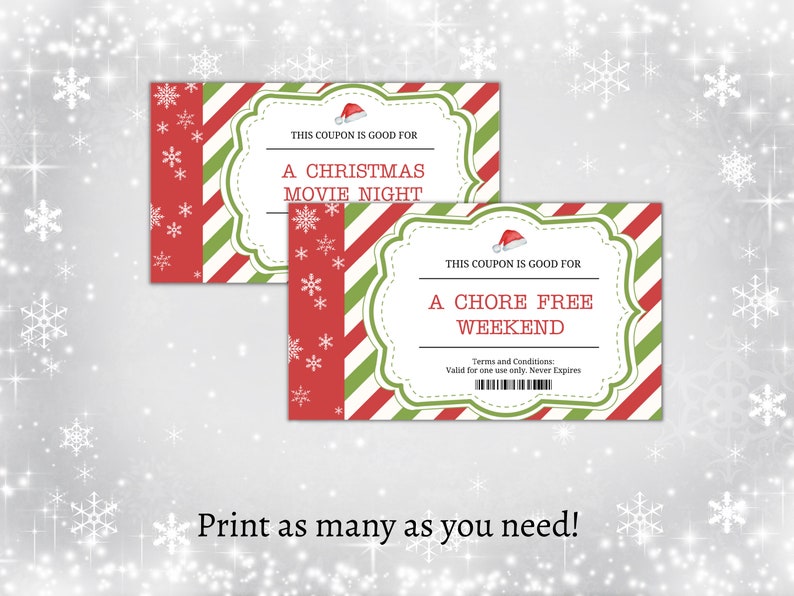 Christmas Coupon Book EDITABLE, Printable Coupon Book Template, Custom ...