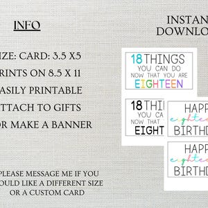 18 Things That You Can Do When You're 18, 18th Birthday Party Gift Tag ...