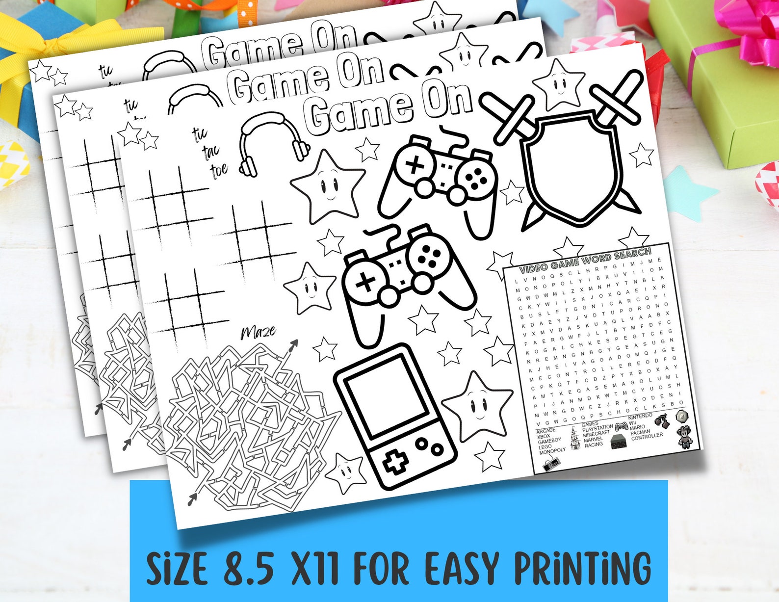 Printable Video Game Party Activity Sheet / Kids Printable - Etsy