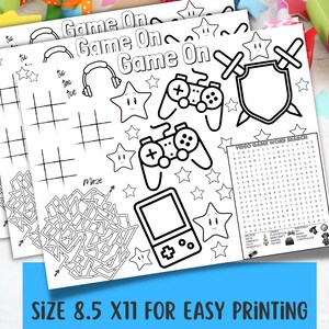 Printable Video Game Party Activity Sheet / Kids Printable Activity ...