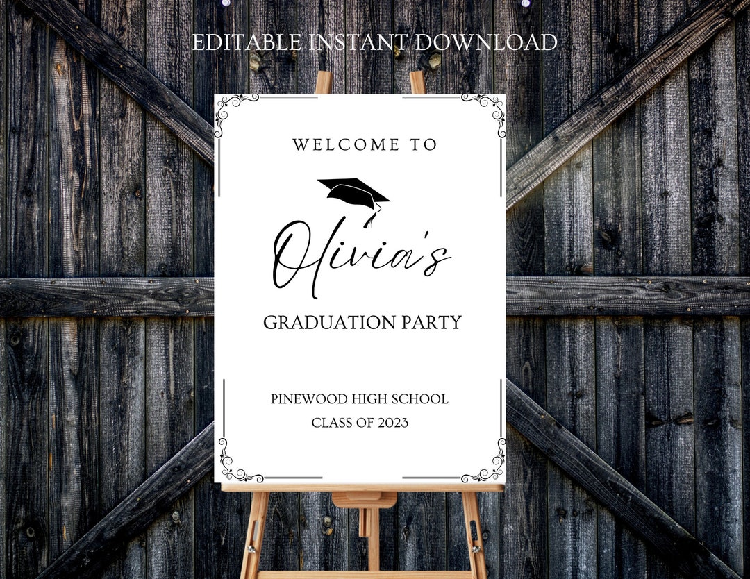 Graduation Welcome Sign, Graduation Poster Download, Graduate ...