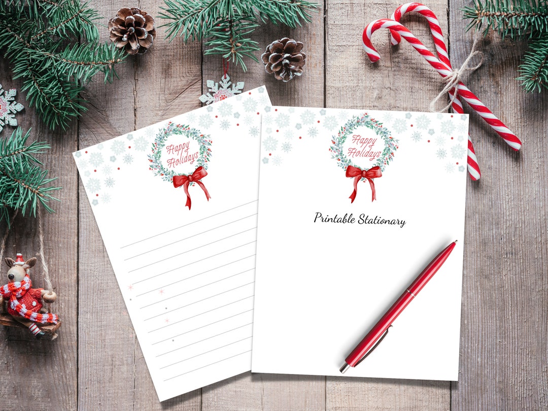 Printable Christmas Stationery Digital Download - Instant Editable ...