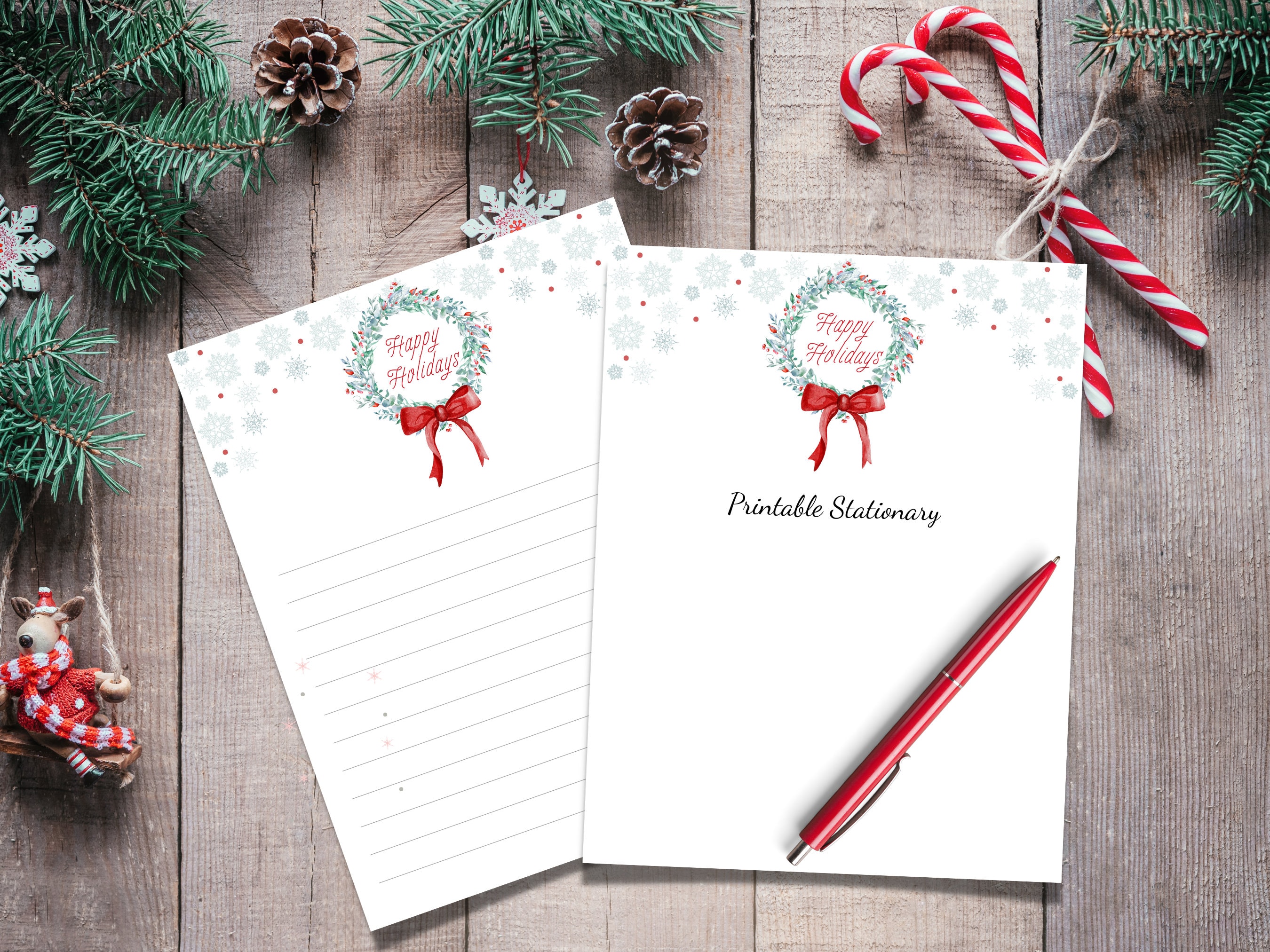 Printable Christmas Stationery Digital Download Instant - Etsy