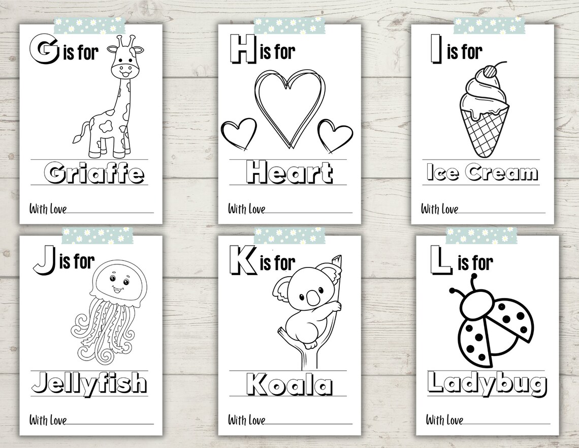 ABC Book Baby Shower Game Woodland Greenery Alphabet Coloring - Etsy