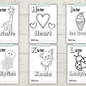 ABC Book Baby Shower Game ,woodland Greenery Alphabet Coloring Book ...
