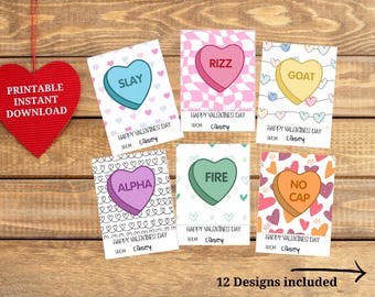 Teen Slang Candy Hearts, Funny Kids Valentine Printable, Class ...