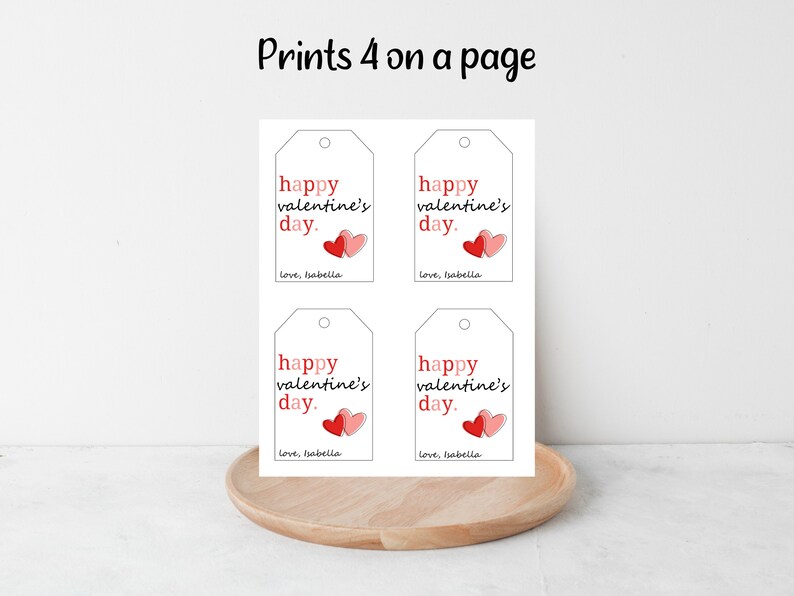 Editable Valentine's Day Tag Printable, Valentine's Day Hang Tag ...