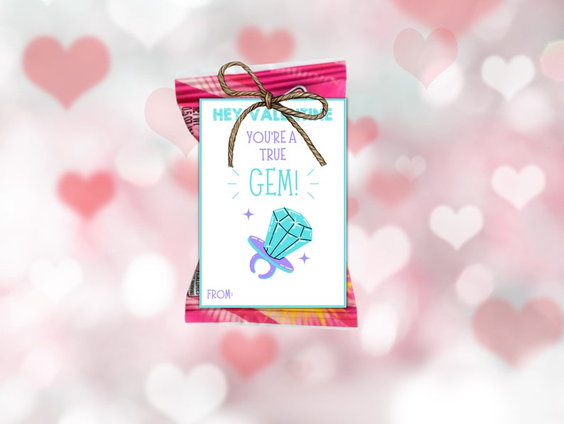 PRINTABLE Valentine Card, Ring Pop Valentine Card, Printable Classroom ...
