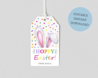 Easter Basket Gift Tags, Printable Kids Easter Basket Tags, Printable ...