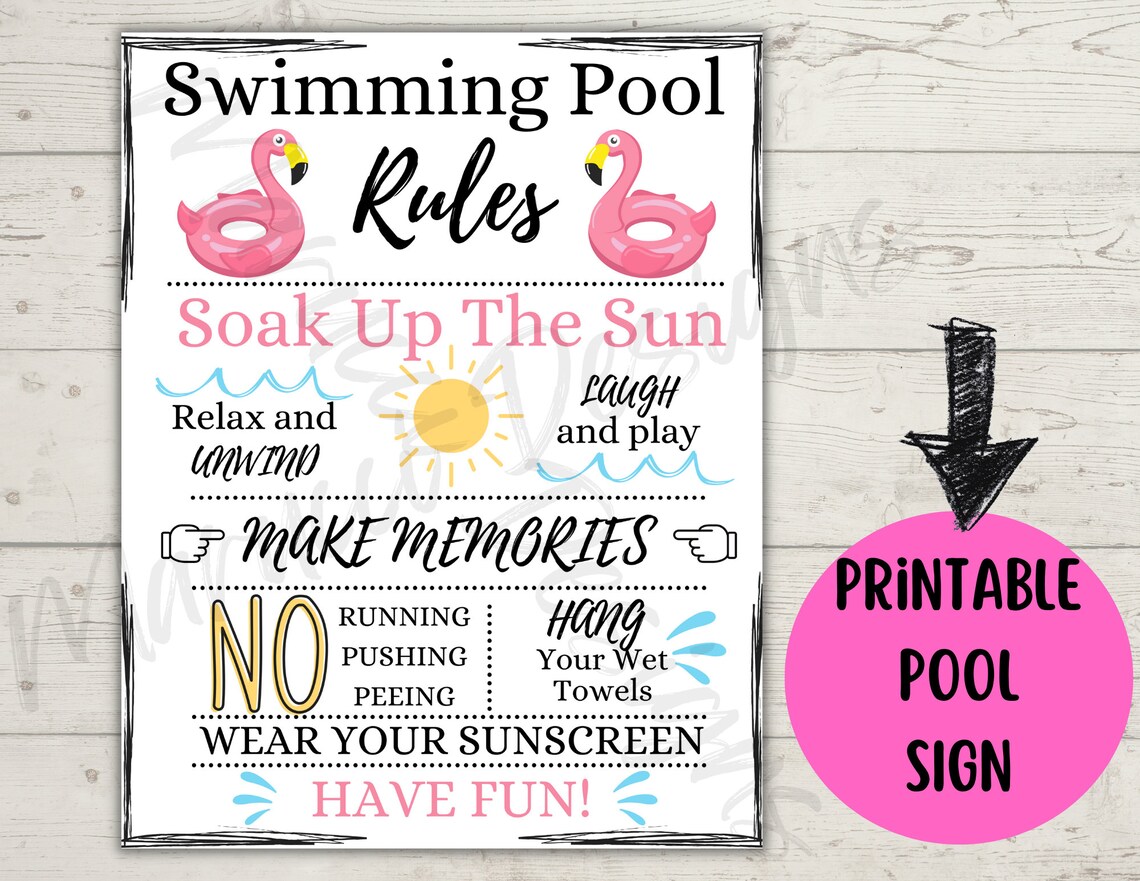 Swimming Pool Rules Rustic Sign Swimming Pool SVG Pool Sign | Etsy
