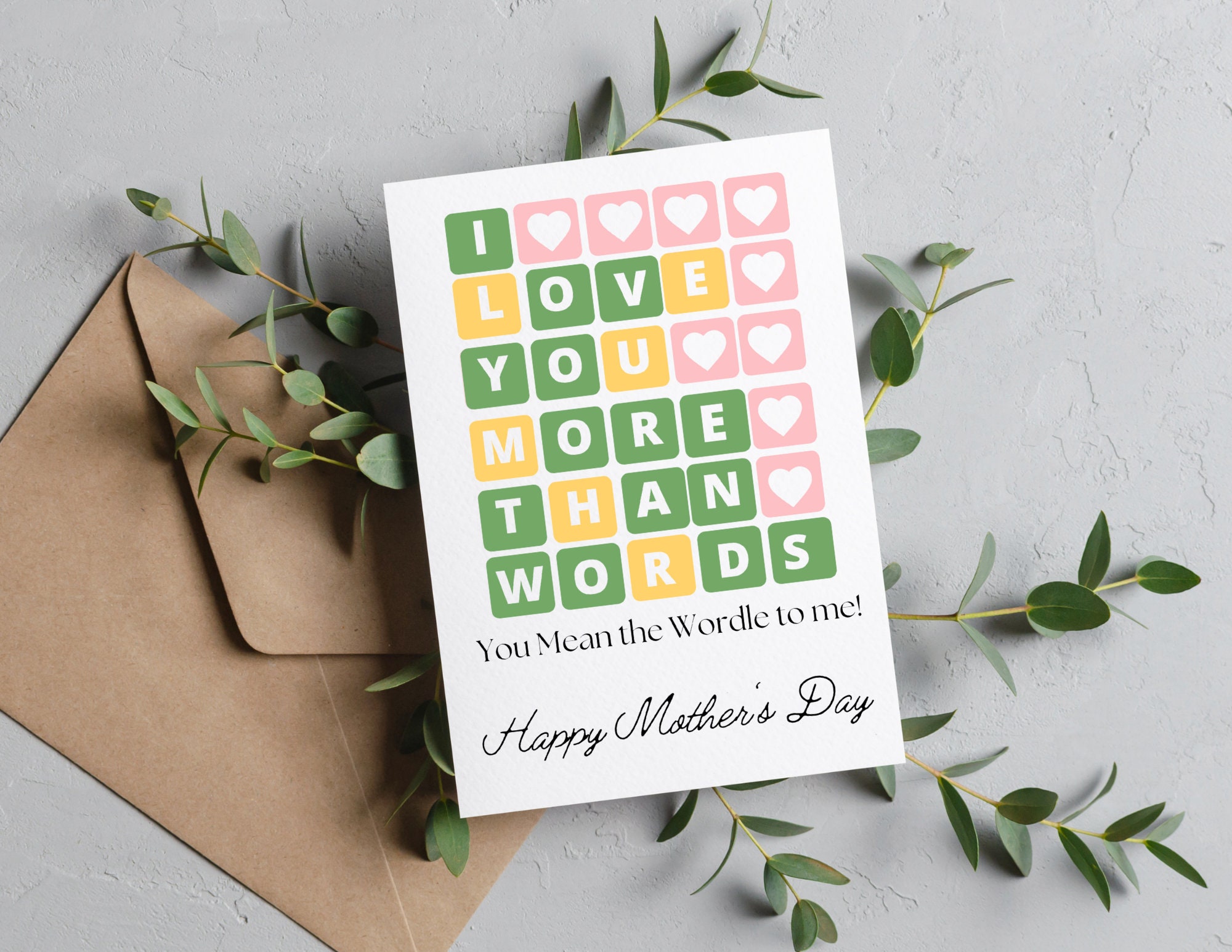 Happy Mother's Day Wordle Card You Mean the Wordle to Me - Etsy