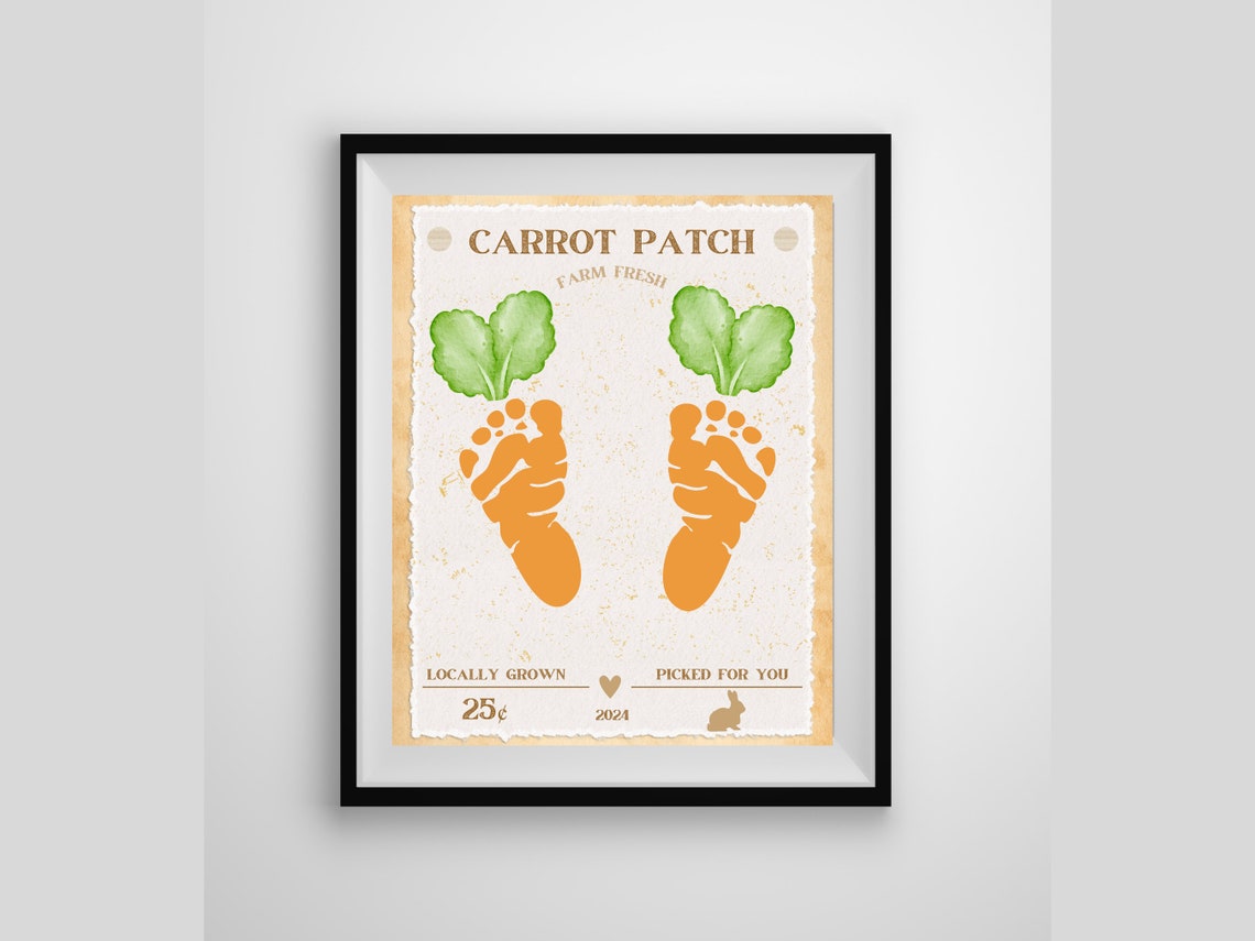 Farm Sign Carrot Patch Easter / Footprint Feet Art Craft / Kids Baby ...
