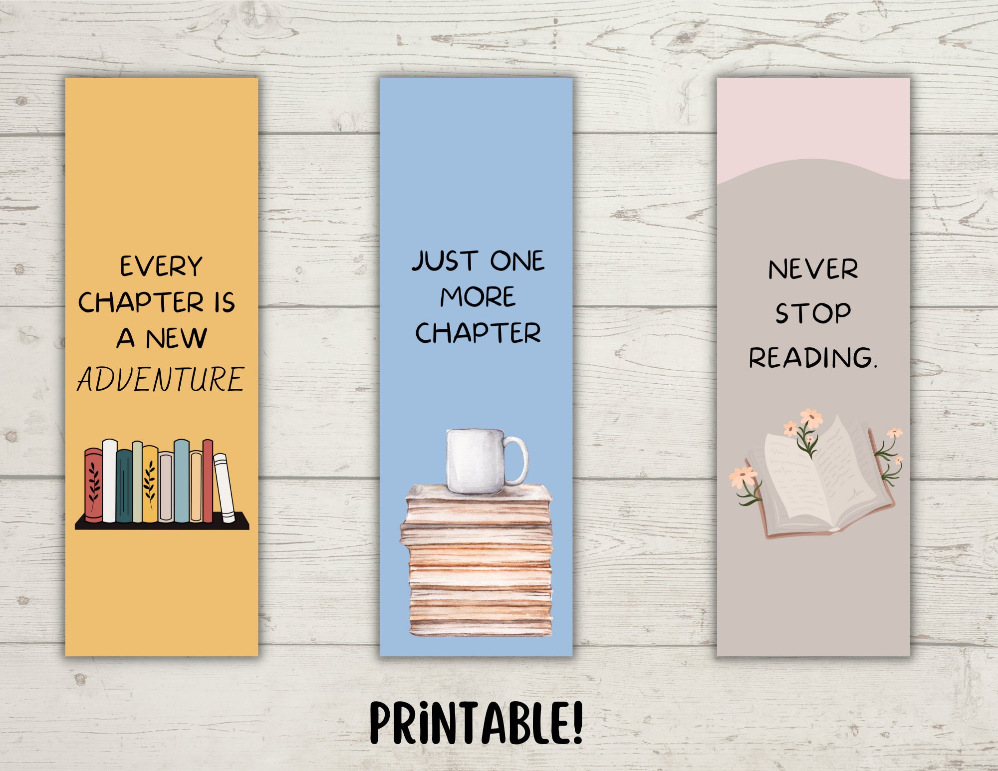 Printable Bookmark Set Book Lover Gift Printable Bookmarks - Etsy