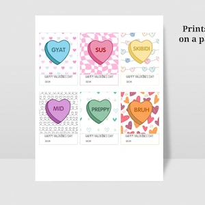Teen Slang Candy Hearts, Funny Kids Valentine Printable, Class ...