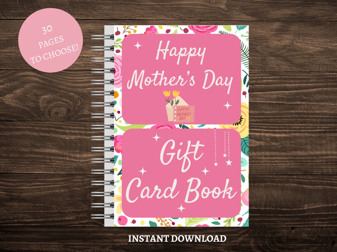 Printable Mother's Day Gift Card Book |mothers Day Gift | Girl Holiday ...