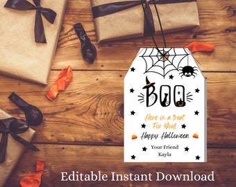 Editable Halloween Favor Tags Boo Gift Tags Costume Party Trick or ...