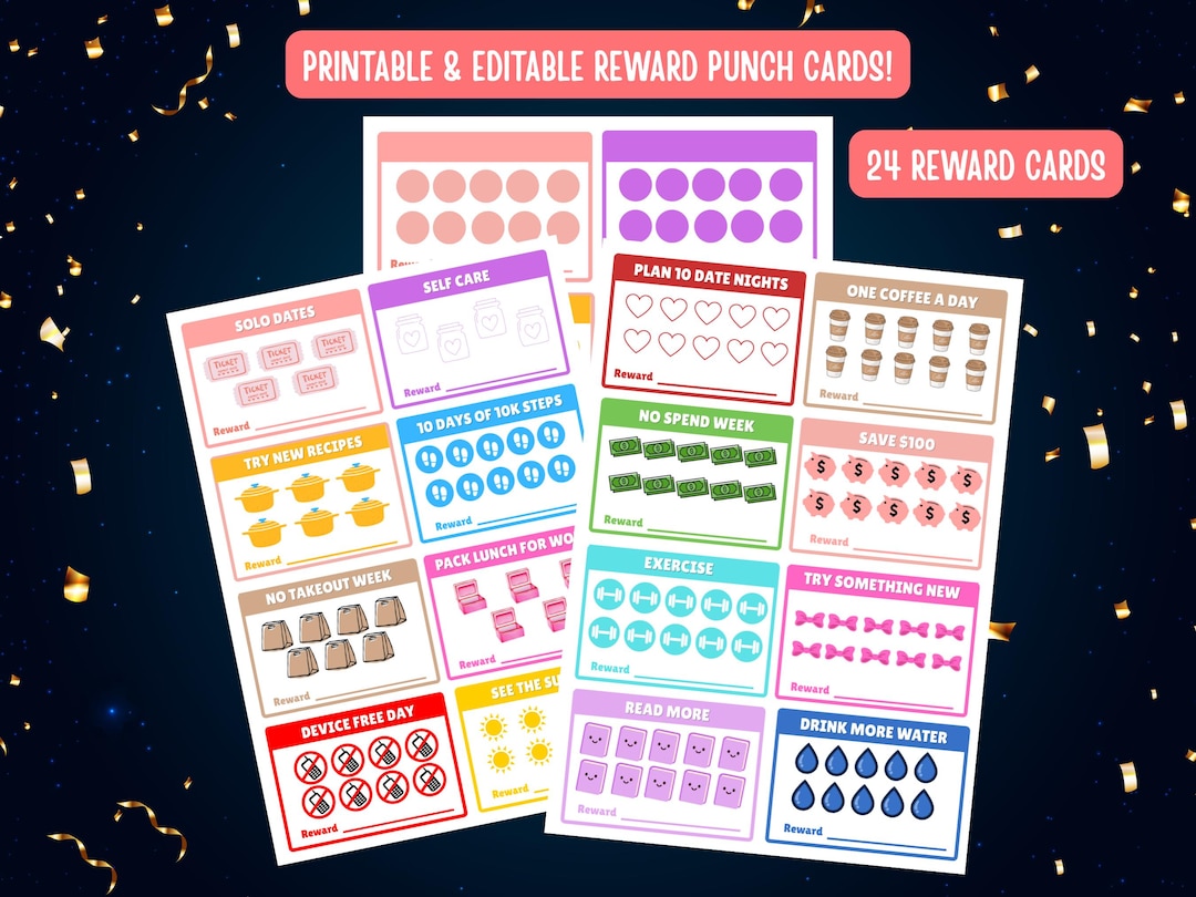 2026 Goal Punch Cards | Customizable | Editable | Downloadable | Habit ...