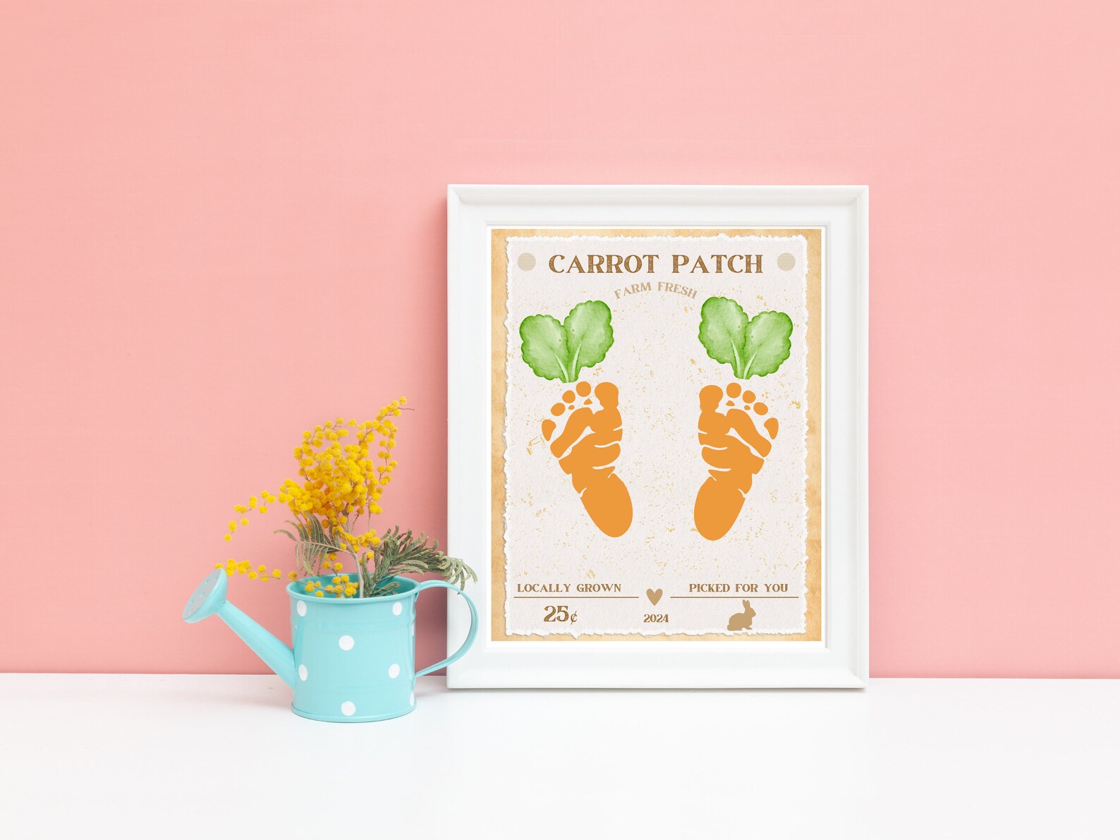 Farm Sign Carrot Patch Easter / Footprint Feet Art Craft / Kids Baby ...
