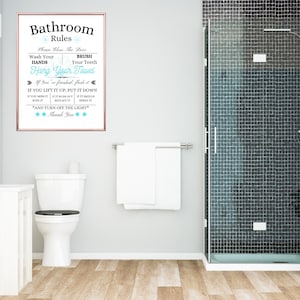 Bathroom Rules Sign ,printable Sign,bathroom Decor,digital Download ...