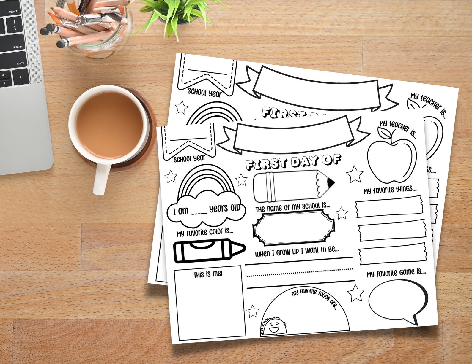 PRINTABLE All About Me Template Last Day of School Memory - Etsy