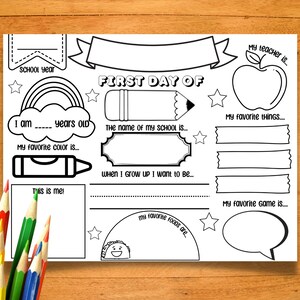 PRINTABLE All About Me Template, Last Day of School Memory Book, First ...