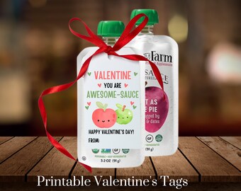 Editable You're Awesomesauce, Printable Valentines, Valentine's Day Tag ...