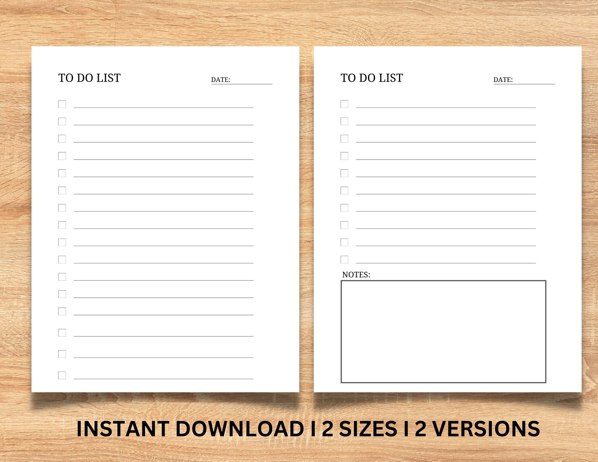 Minimal to Do List Printable, Simple Tasks List Template, Productivity ...