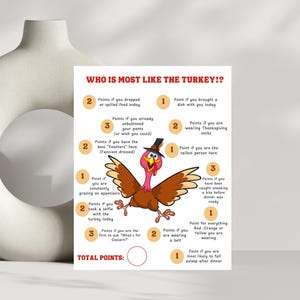 Printable Thanksgiving Game,family Thanksgiving Game, Dinner Table Game ...