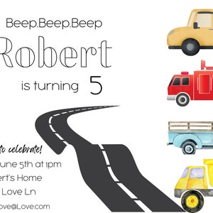 Editable Construction Invitation, Construction Birthday Invitations ...