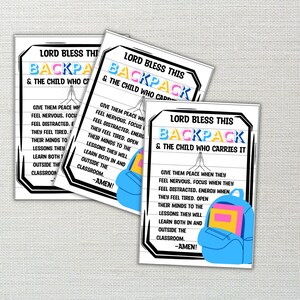 Backpack Prayer Tag - Sunday School Printable - Church Printable ...