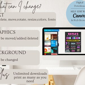 First Day of School Sign EASY DIY Canva Template Printable Editable 1st ...