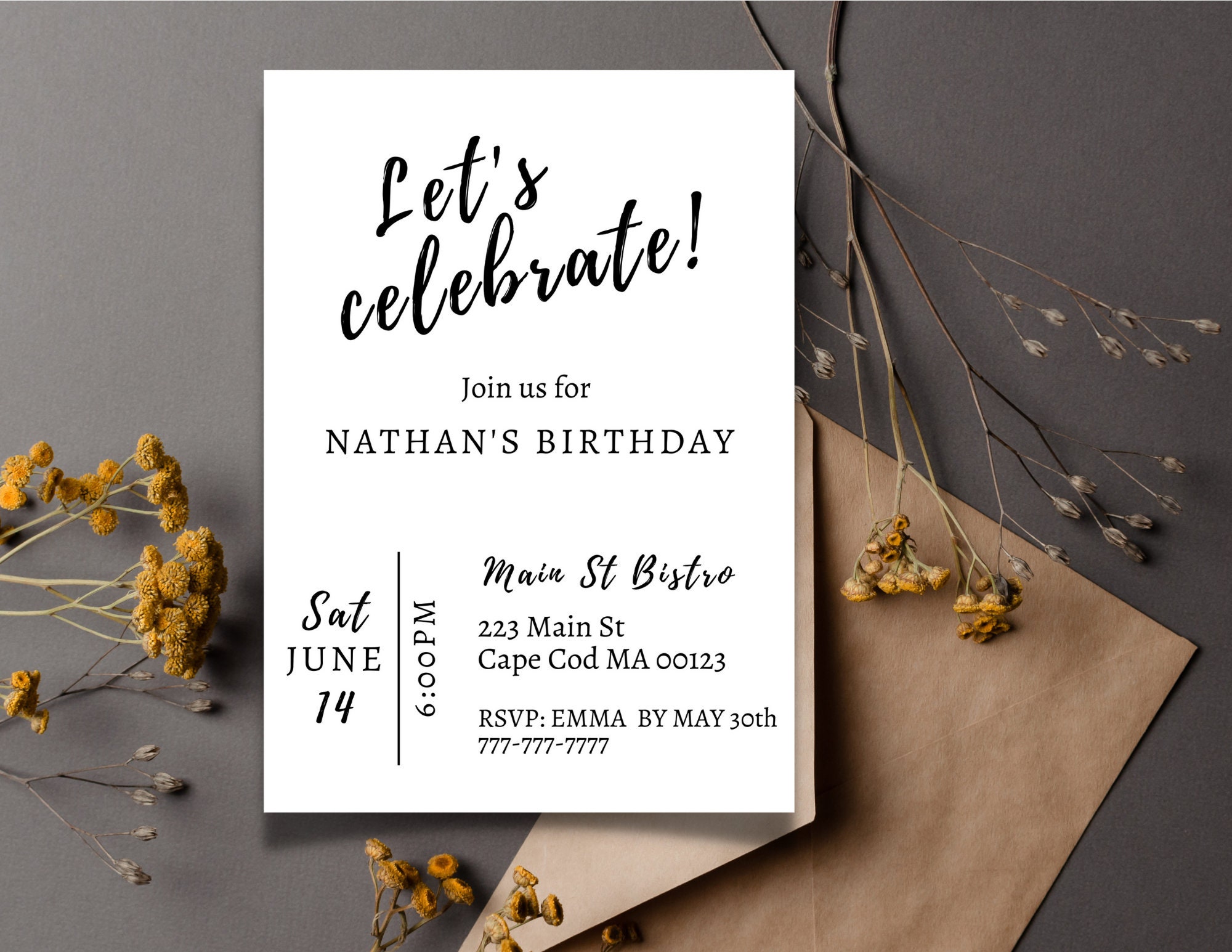 Let's Celebrate Party Invitation Online Editable Template - Etsy