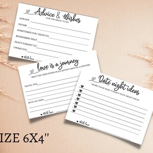 Bridal Shower Games Bundle | 3 Advice for the Bride Cards | Wedding ...