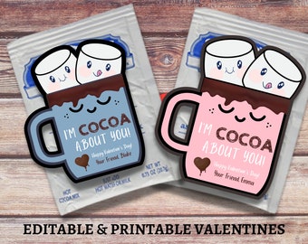 Hot Chocolate Valentine Printable - Etsy