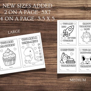 Valentine Coloring Cards, Printable Valentine's Day Cards, Kids ...