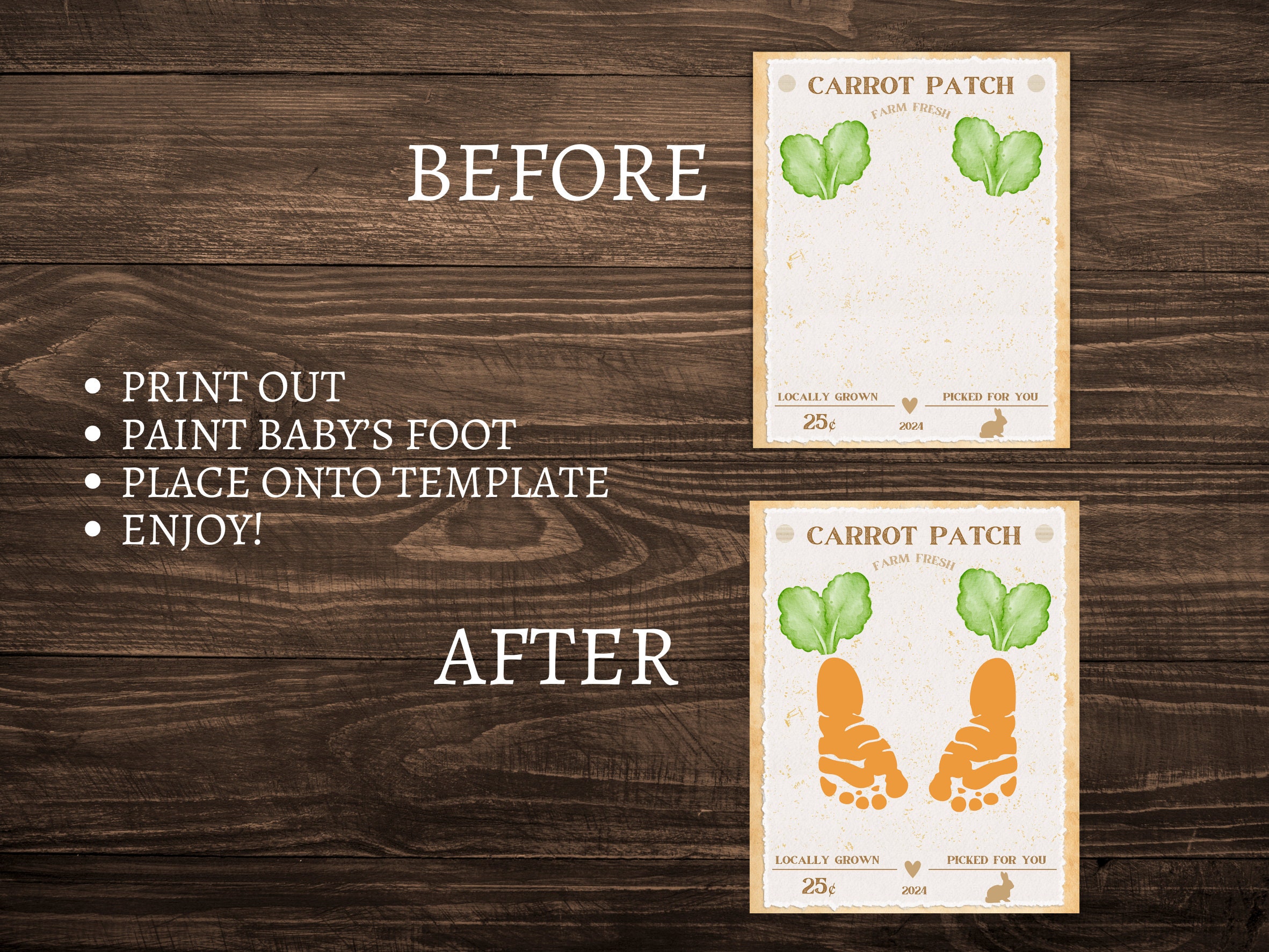 Farm Sign Carrot Patch Easter / Footprint Feet Art Craft / Kids Baby ...