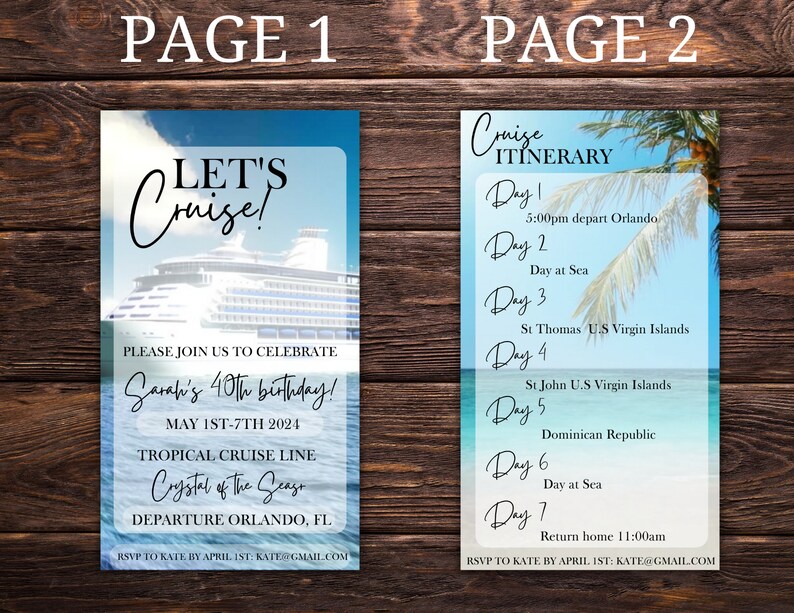 Video Cruise Invitation Template, Birthday Cruise for Her, Animated ...